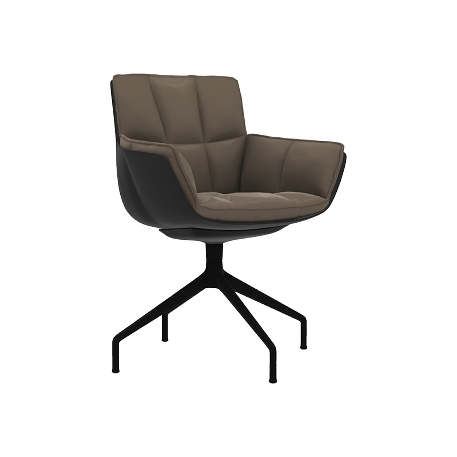 Husk Small Swivel Armchair - Gamma ash grey, by Patricia Urquiola - B&B ...